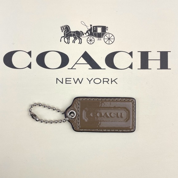 Coach | Accessories | Vintage Coach Purse Hang Tag Dark Taupe Gloss ...